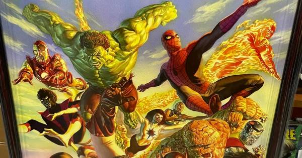 SECRET WARS POSTER BY ALEX ROSS WITH CUSTOMISED WOOD AND NON REFLECTIVE ...